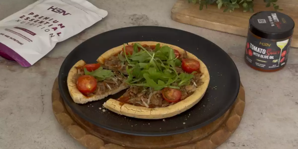 Pizza de champiñones y rúcula | Receta vegetariana y proteica