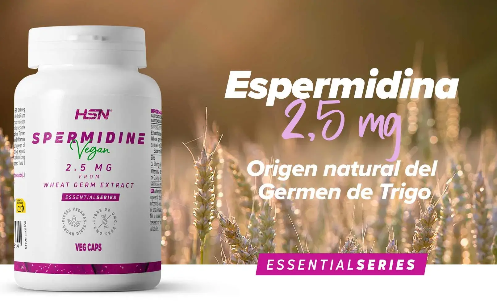 Espermidina Natural con Zinc y B1 en cápsulas vegetales - HSN