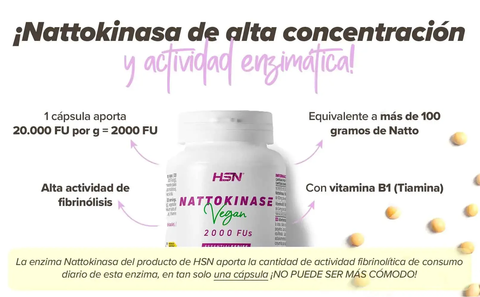 Comprar Nattokinasa de 2000FUs - 120 cápsulas vegetales