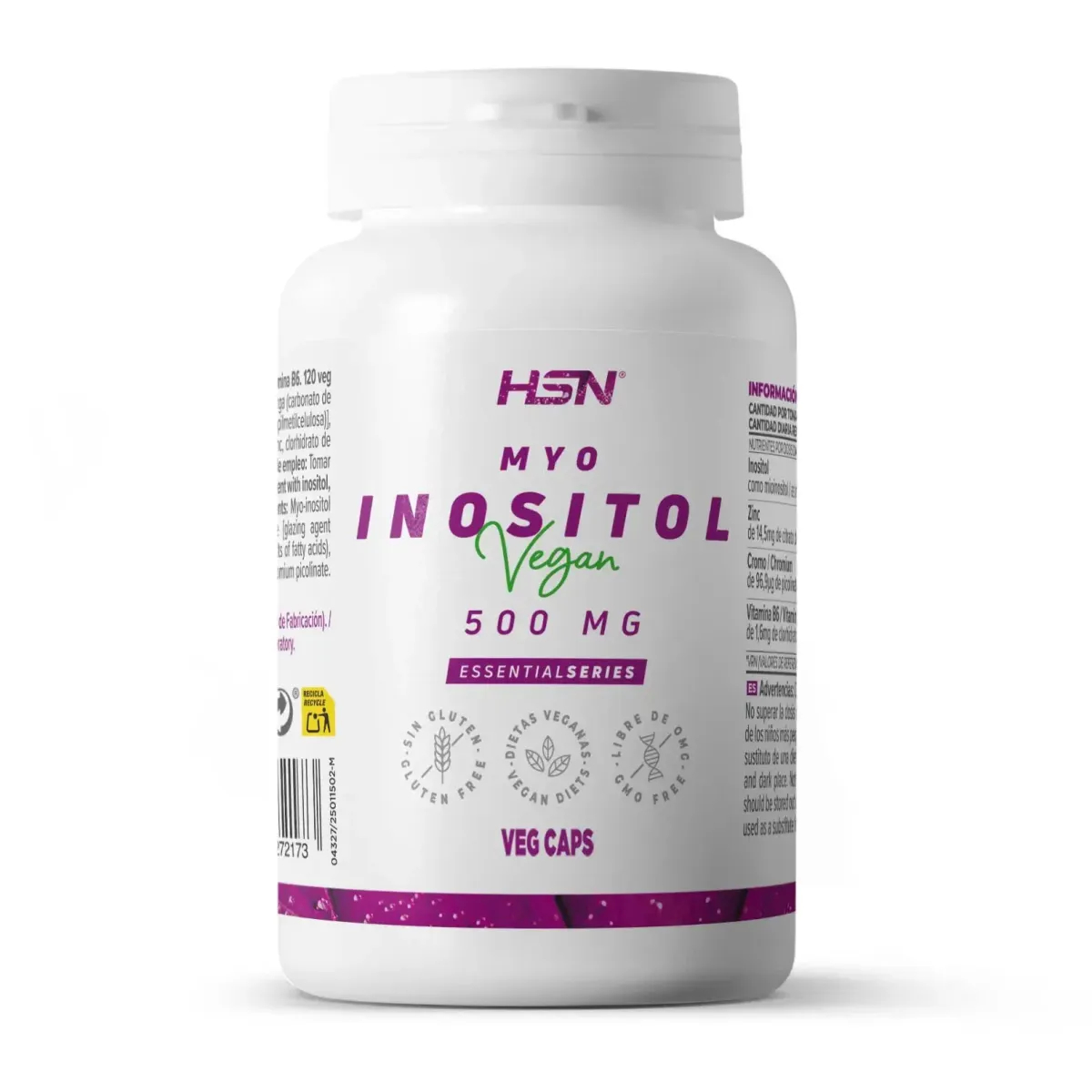 Inositol 500mg - Vegetable Capsules - EssentialSeries HSN