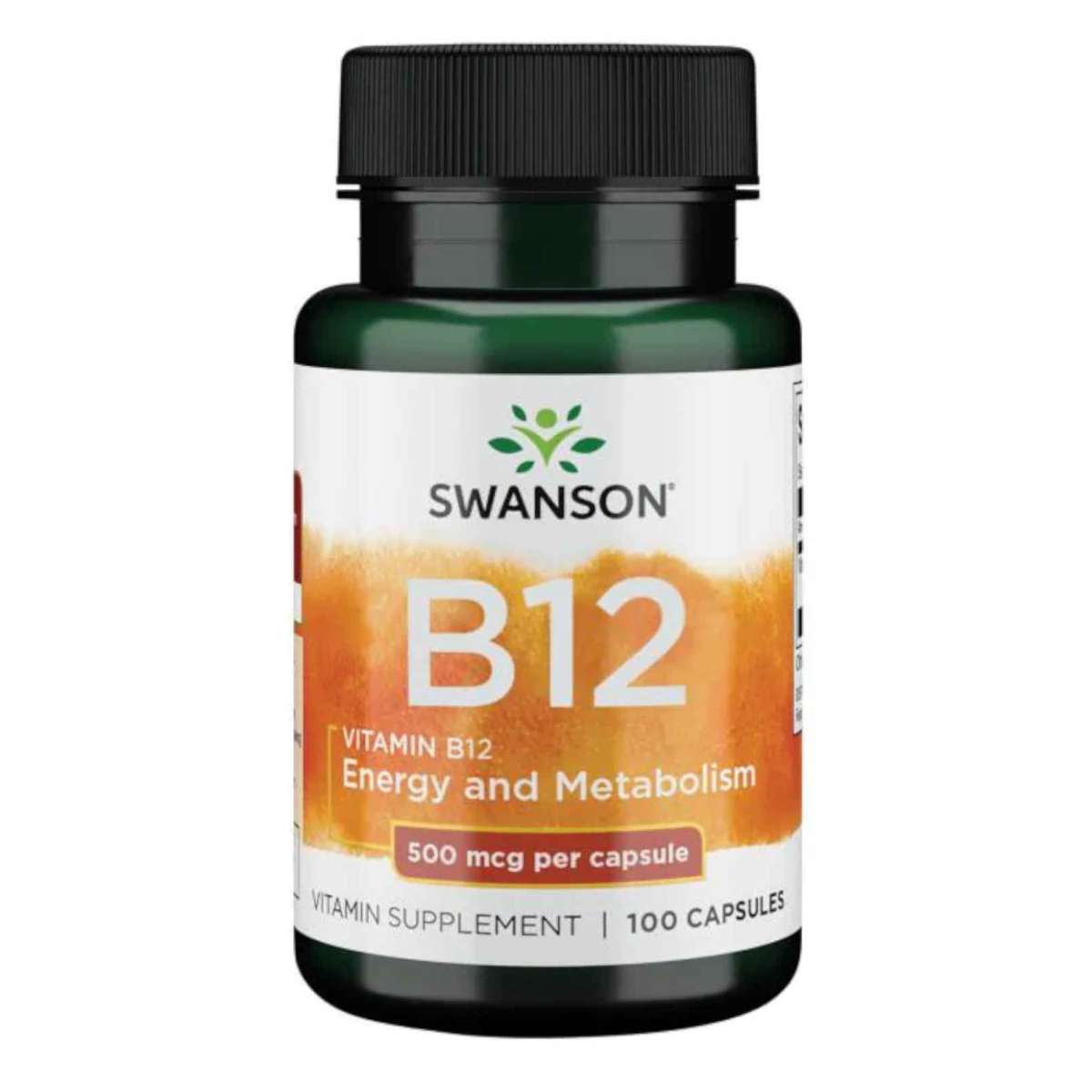 Vitamin B12 500mcg by Swanson - Caps - No Additives - HSN