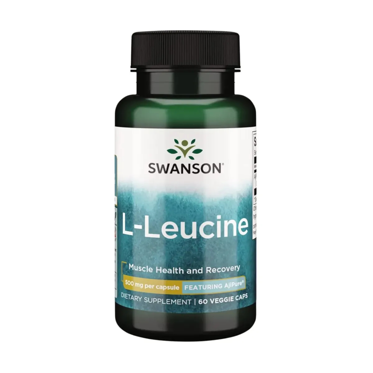 L-Leucina AjiPure® 500mg en cápsulas vegetales de Swanson