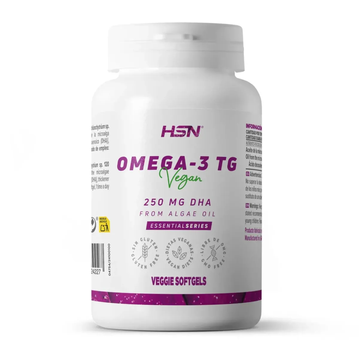 DHA vegan 250 mg aus Algenöl (Omega-3) | HSN