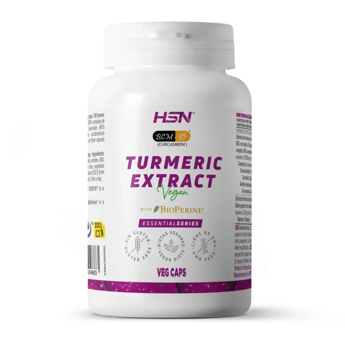 Extracto de Cúrcuma 25:1 + BioPerine® 500mg | HSN