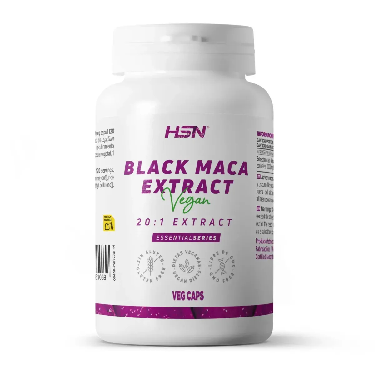 Extracto de Maca Negra 20:1 500mg | Energía y Vitalidad Sexual